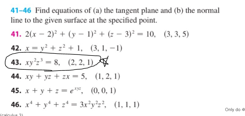 Solved 41-46 Find equations of (a) the tangent plane and (b) | Chegg.com