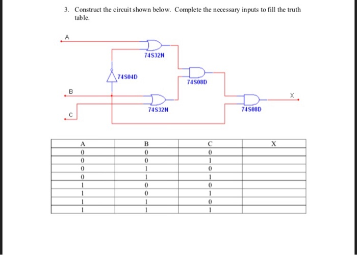 Solved 3. Construct the circuit shown below. Complete the | Chegg.com