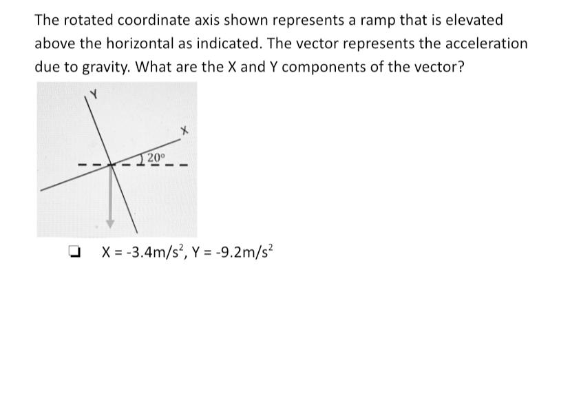Solved The rotated coordinate axis shown represents a ramp | Chegg.com
