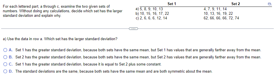 Solved For each lettered part, a through c, examine the two | Chegg.com