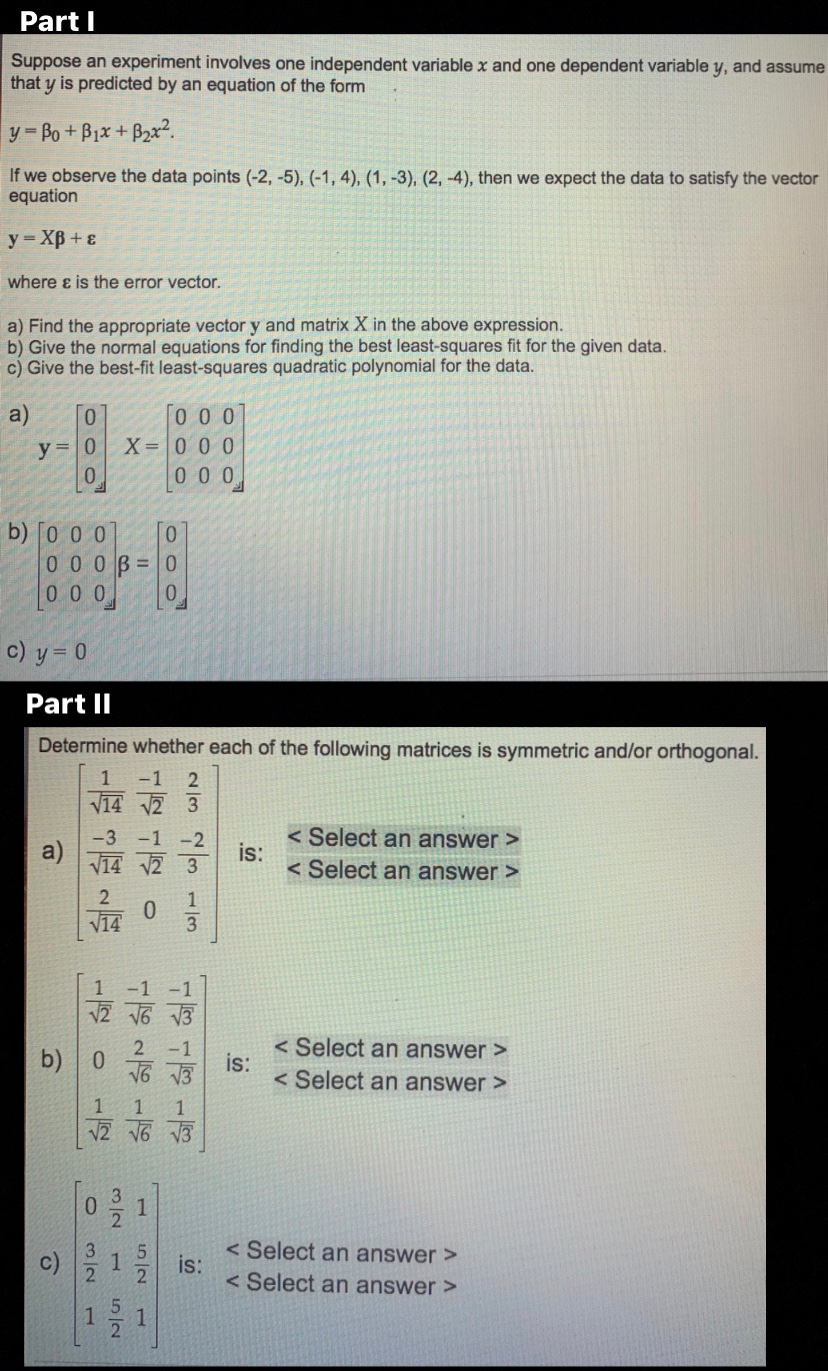 Solved Part Suppose an experiment involves one independent | Chegg.com