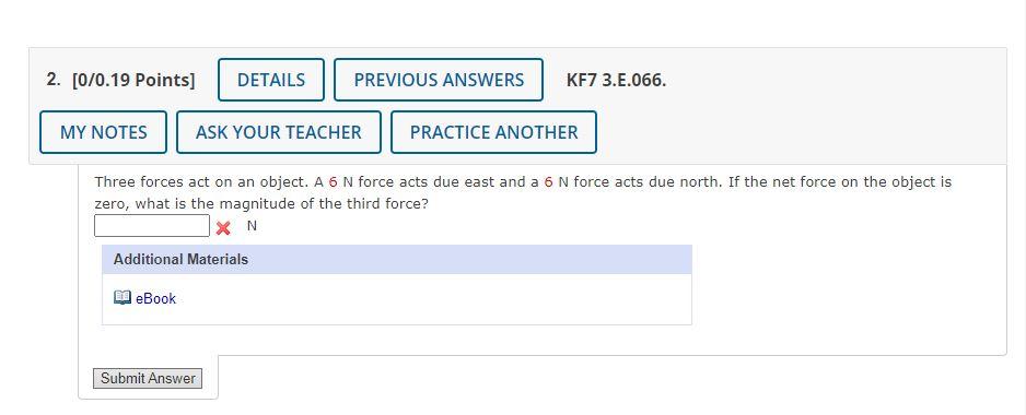 Solved 2. [0/0.19 Points] DETAILS PREVIOUS ANSWERS KF7 | Chegg.com