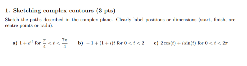 Solved 1. Sketching complex contours (3 pts) Sketch the | Chegg.com