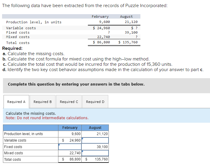 Solved Calculate the total cost that would be incurred for | Chegg.com
