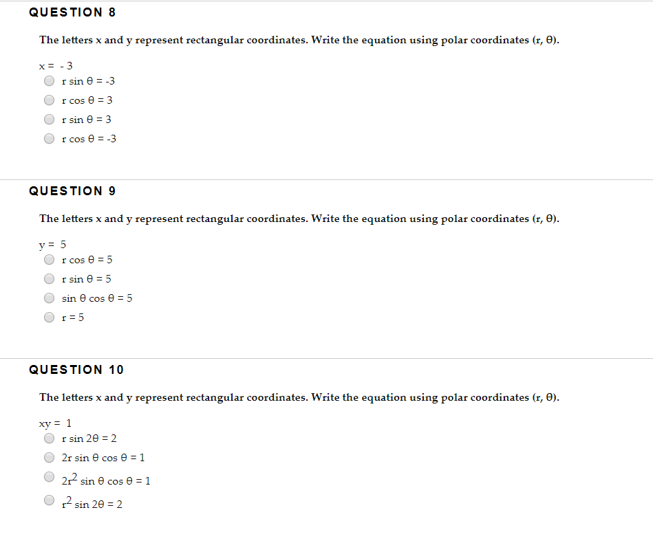 Solved QUESTION 8 The letters x and y represent rectangular | Chegg.com