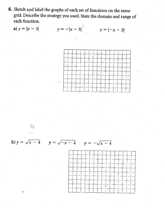 Solved 6. Sketch and label the graphs of each set of | Chegg.com