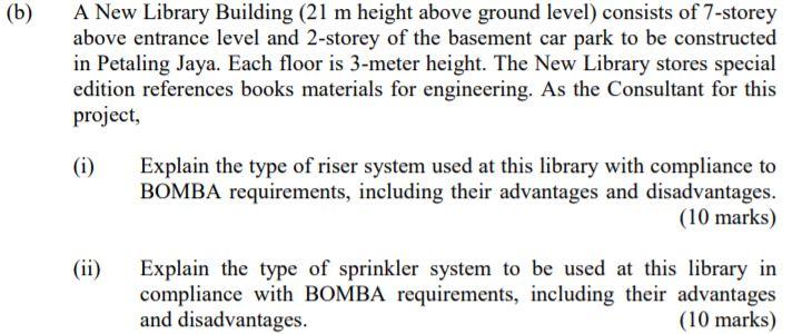 Solved (b) A New Library Building (21 m height above ground | Chegg.com