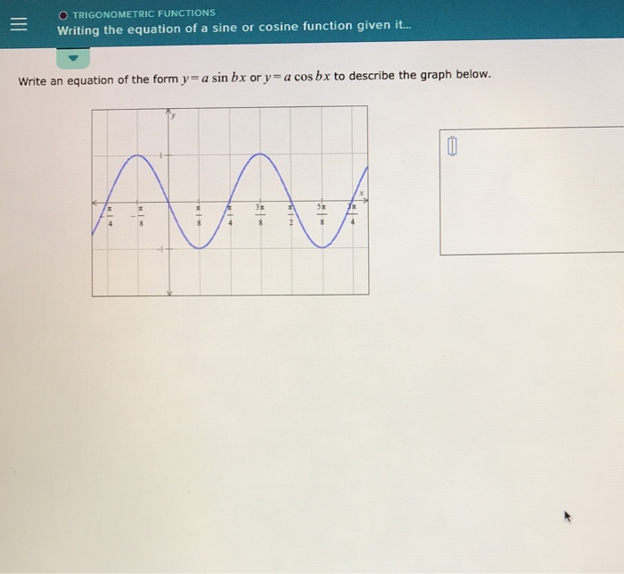 Solved От TRIGONOMETRIC FUNCTIONS 一 Writing the equation of | Chegg.com