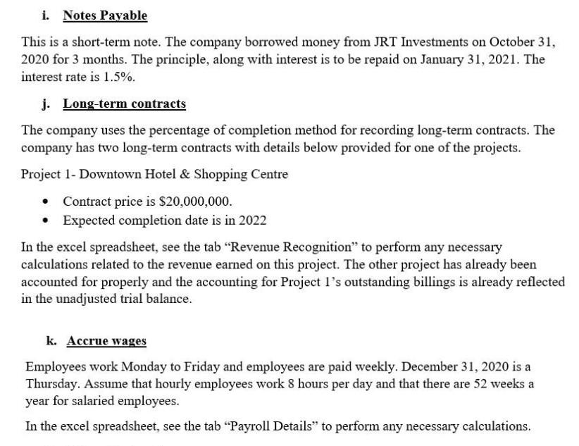 i. Notes Payable This is a short-term note. The | Chegg.com