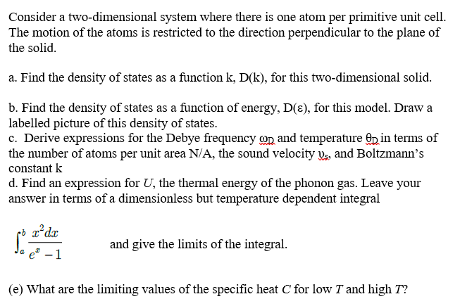 Solved Consider a two-dimensional system where there is one | Chegg.com