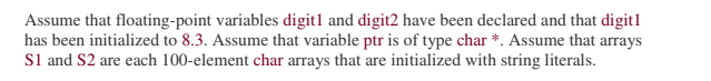 Solved Assume that floating-point variables digitl and | Chegg.com
