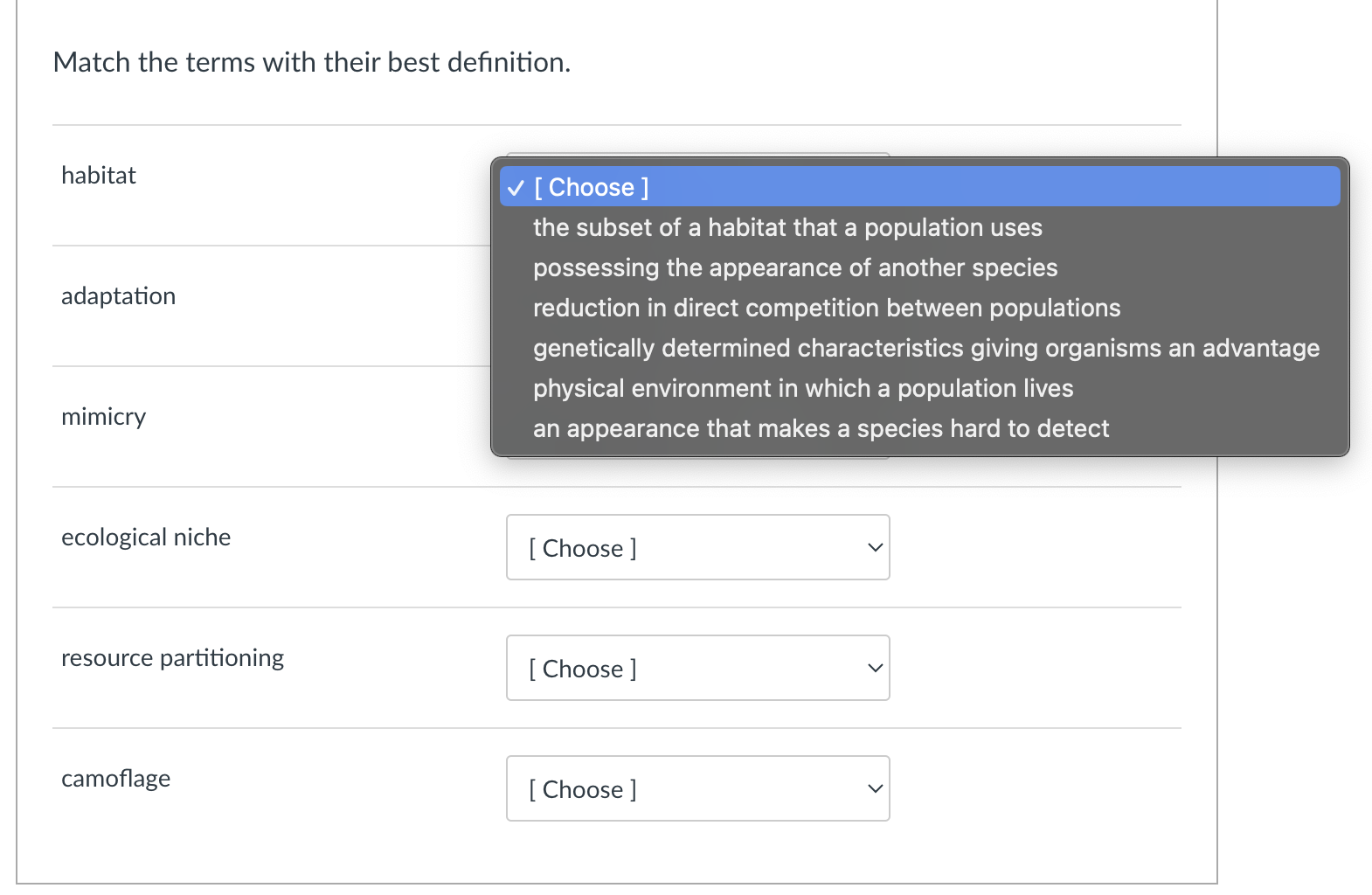 Solved Match the terms with their best | Chegg.com