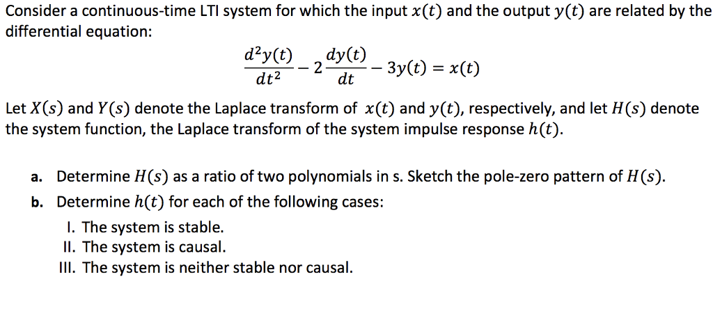 Solved Consider a continuous-time LTI system for which the | Chegg.com