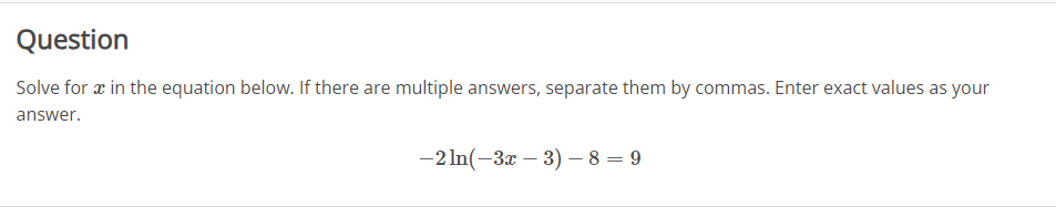Solved QuestionSolve for x ﻿in the equation below. If there | Chegg.com