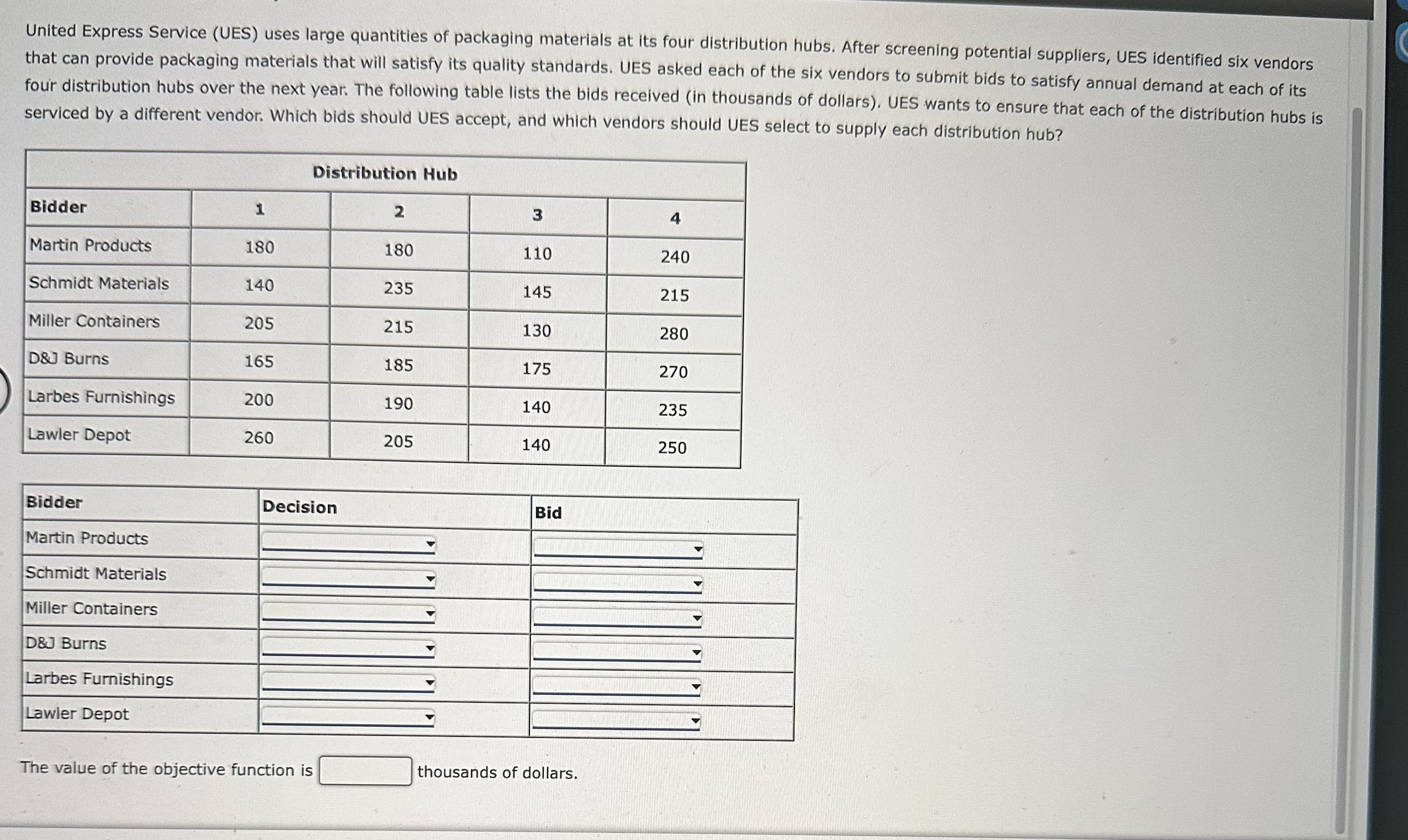Solved United Express Service (UES) uses large quantities of | Chegg.com