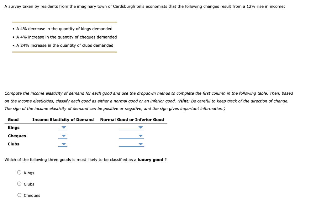  Solved A Survey Taken By Residents From The Imaginary T