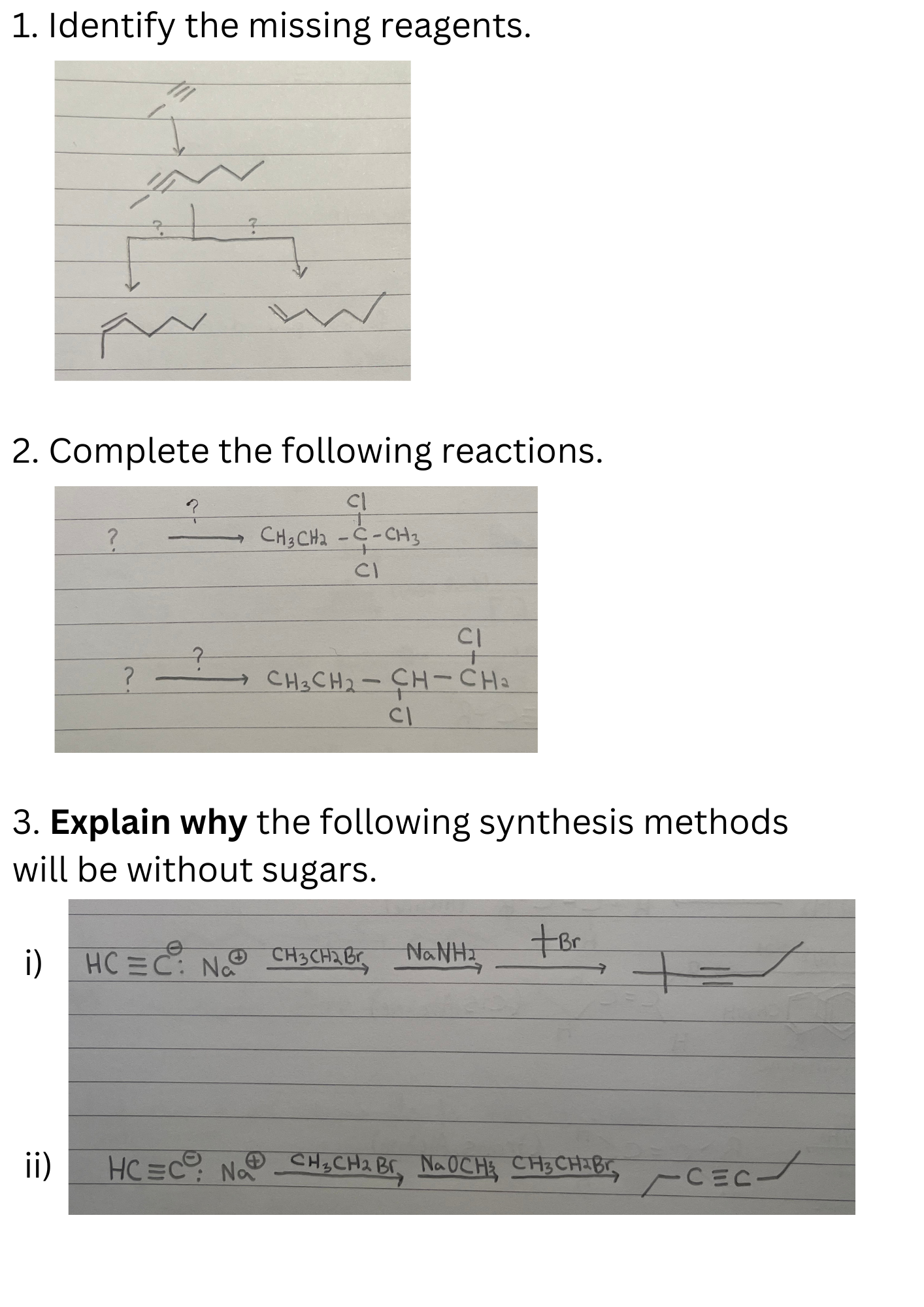 Solved by an EXPERT 1. ﻿Identify the missing reagents.2. ﻿Complete the | Chegg.com