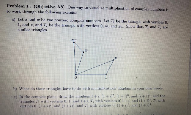 Solved Problem 1: (Objective A8) One way to visualize | Chegg.com