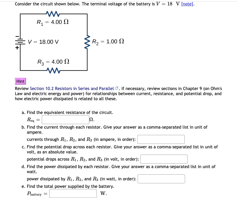 Solved Consider the circuit shown below. The terminal | Chegg.com