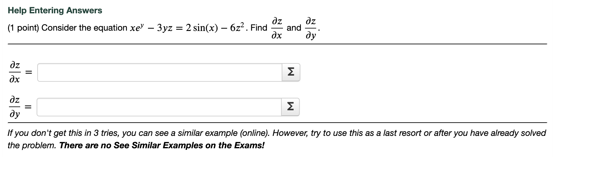 Solved Help Entering Answers (1 point) Consider the equation | Chegg.com