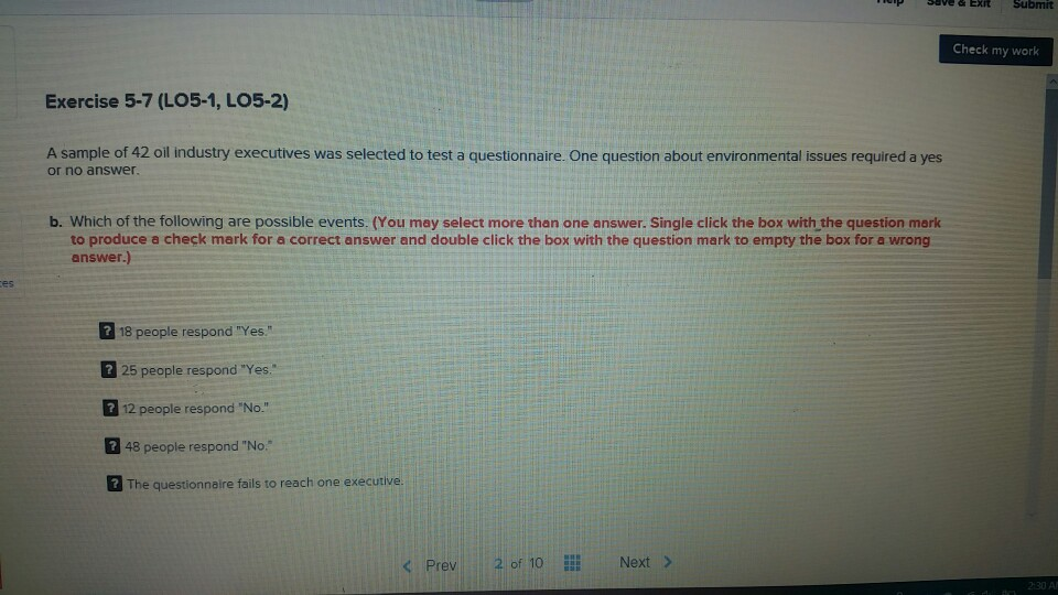 Solved P eve & Exit Submit Check my work Exercise 5-7 | Chegg.com