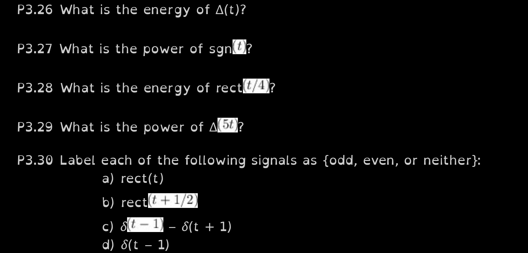 Solved P3.43 Find the cumulative integral of the signal | Chegg.com