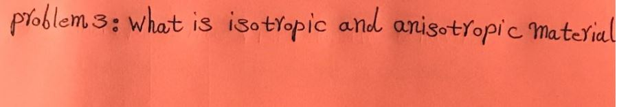 Solved problem 3: what is isotropic and anisotropic Material | Chegg.com