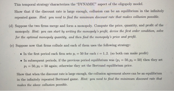Solved Problem 8. Cournot Competition Suppose there are two | Chegg.com