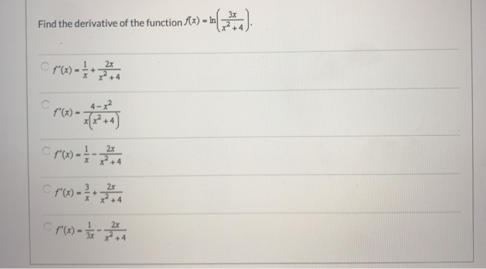 Solved 3x Find The Derivative Of The Function Ax In 2x 1