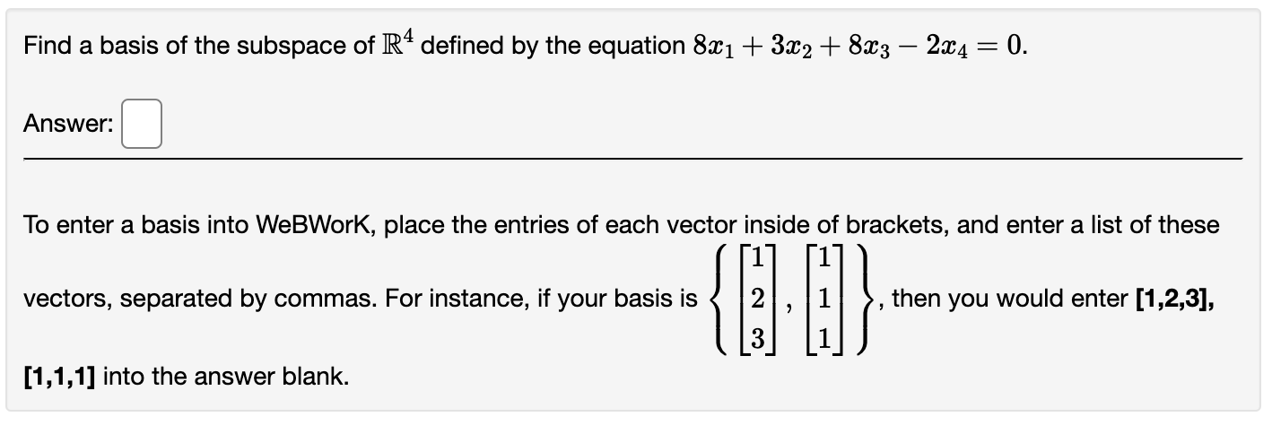 Solved Find a basis of the subspace of R4 defined by the | Chegg.com