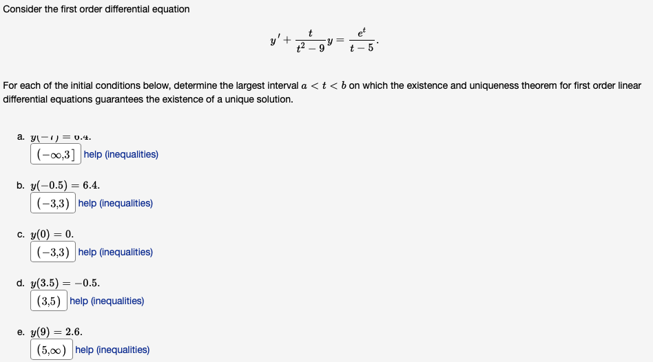 Solved Consider the initial value problem 2ty' = 4y, y(-1) = | Chegg.com