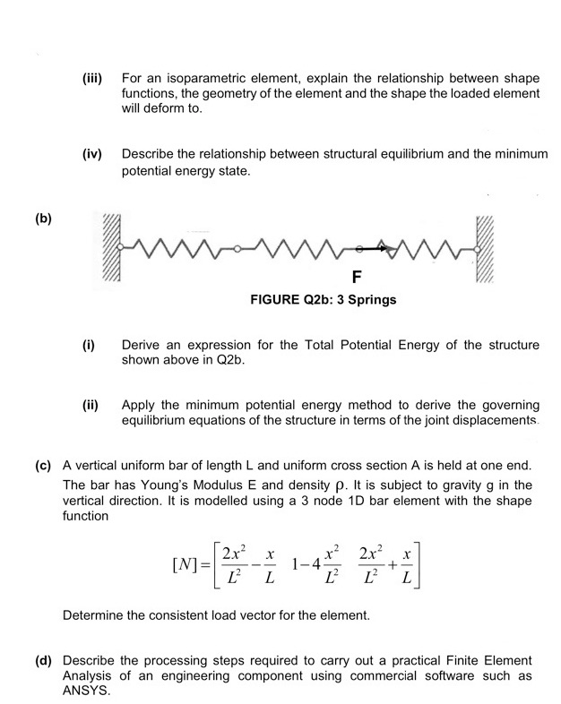 Solved (iii) For an isoparametric element, explain the | Chegg.com