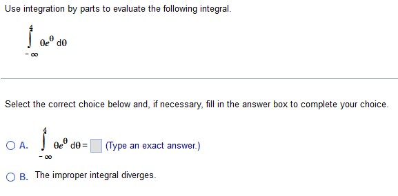 Solved Use integration by parts to evaluate the following | Chegg.com