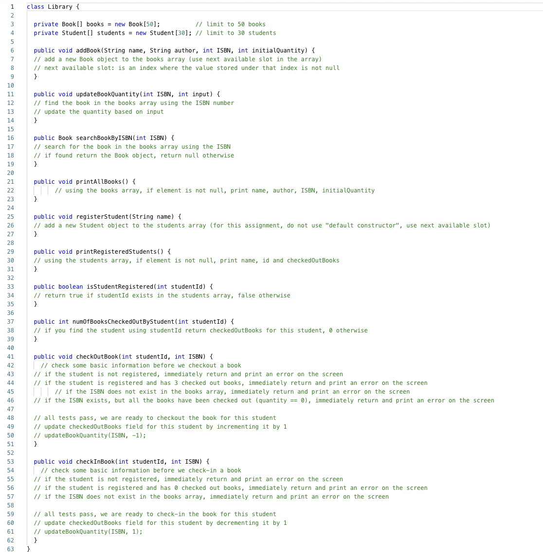 Solved Follow “//” comments with code. dont add anything | Chegg.com