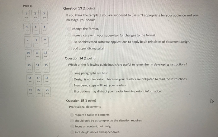 Page 1: Question 10 (1 point) 1 2 When writing for | Chegg.com Page 1: Question 10 (1 point) 1 2 When writing for | Chegg.com