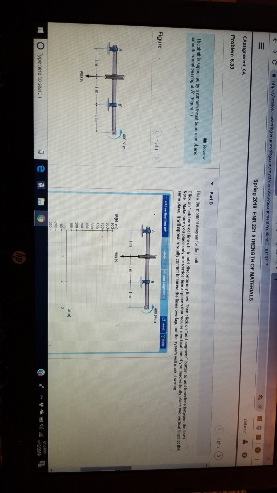 Solved Spring 2019: ENR 221 STRENGTH OF MATERIALS Problem | Chegg.com