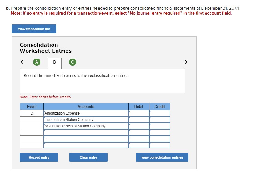 Solved Prepare the consolidation entry or entries needed to | Chegg.com