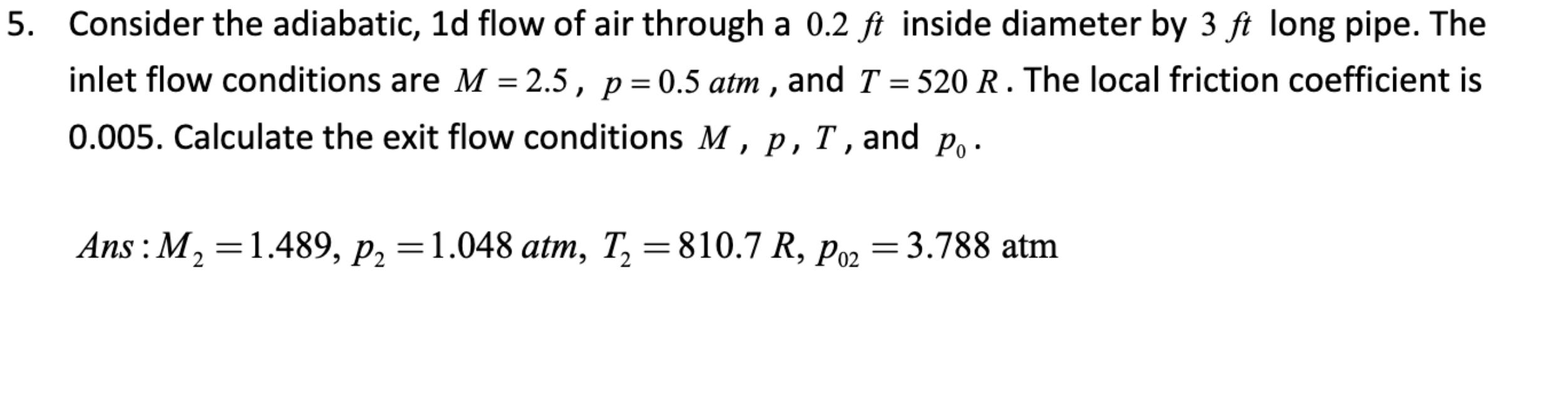 Consider the adiabatic, 1 d flow of air through a | Chegg.com
