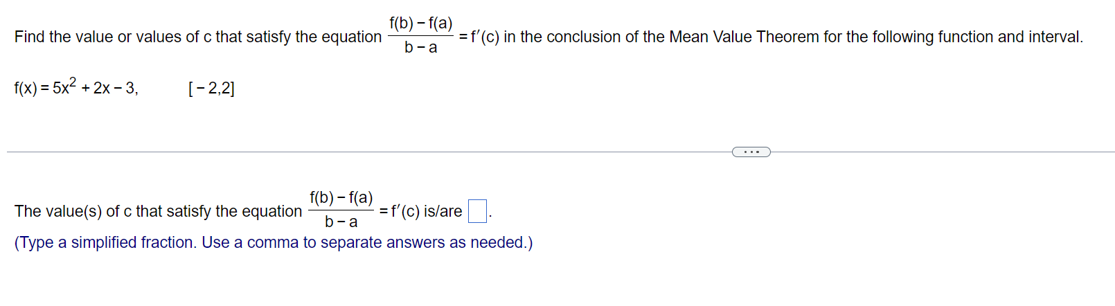 Solved Find the value or values of c that satisfy the | Chegg.com