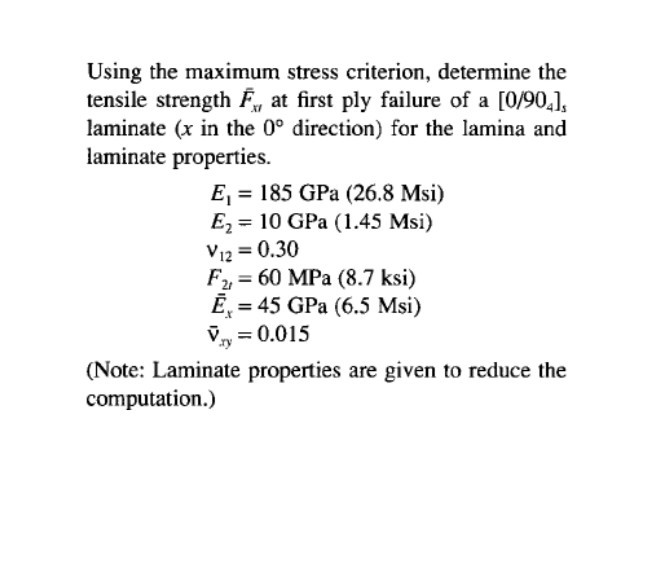 Solved Using the maximum stress criterion, determine the | Chegg.com