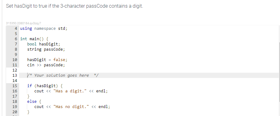 Solved Set Hasdigit To True If The 3 Character Passcode 