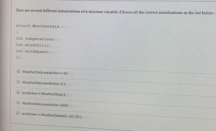 Solved Consider the class and struct definitions below and | Chegg.com Solved Consider the class and struct definitions below and | Chegg.com