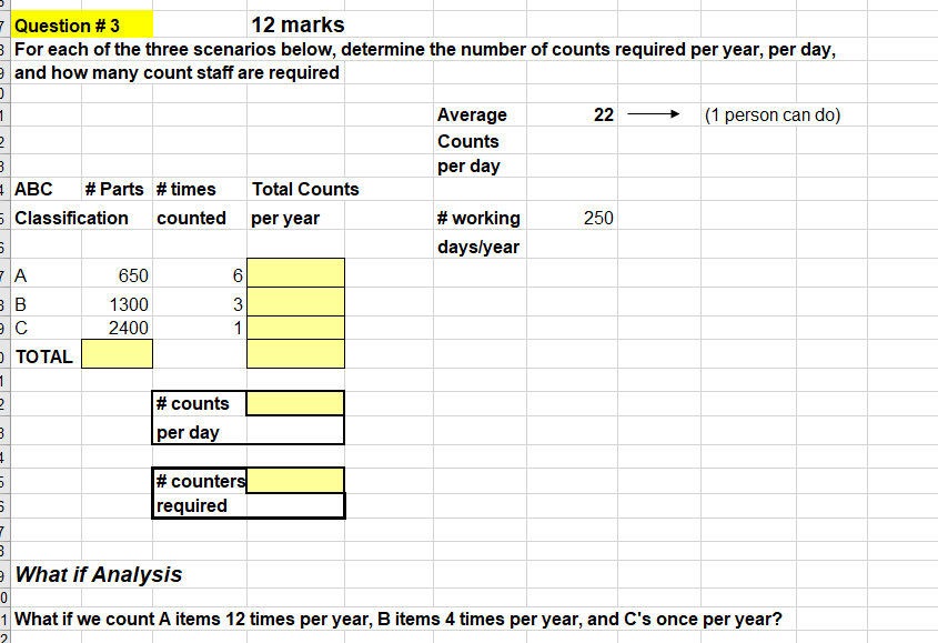 Solved Question #3 12 marks For each of the three scenarios | Chegg.com