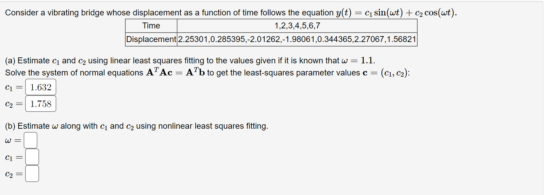 Solved Consider a vibrating bridge whose displacement as a | Chegg.com