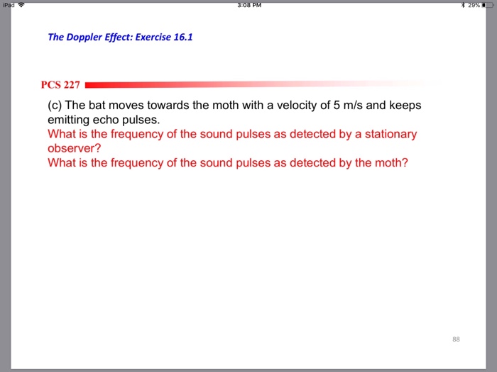Solved The Doppler Effect: Exercise 16.1 PCS 227 16.1 | Chegg.com