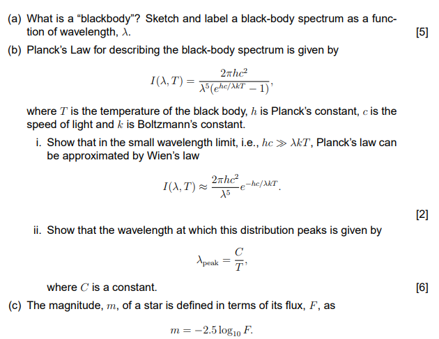 Solved [5] (a) What is a “blackbody"? Sketch and label a | Chegg.com