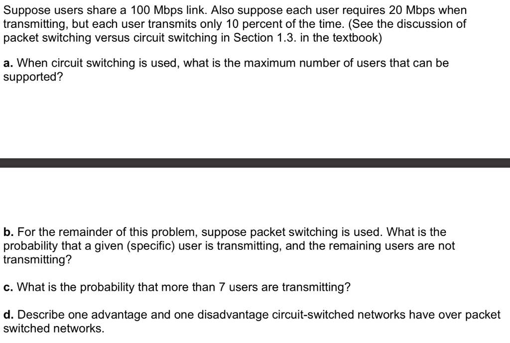 Solved Suppose users share a 100 Mbps link. Also suppose | Chegg.com