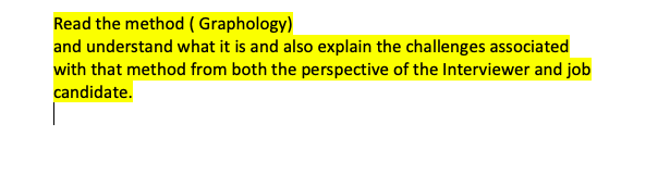 Solved Read the method ( Graphology) and understand what it | Chegg.com