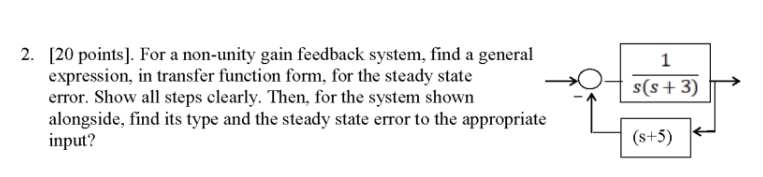 Solved 2. [20 points]. For a non-unity gain feedback system, | Chegg.com