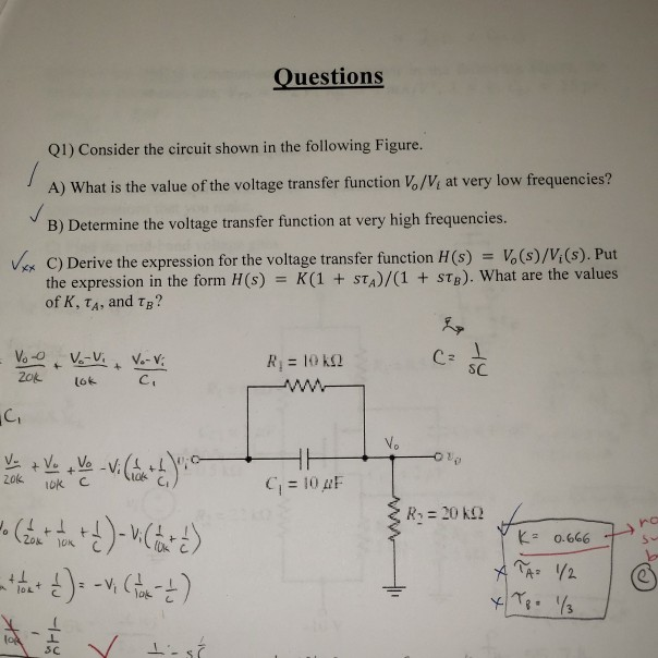 Solved Ouestions Q1) Consider the circuit shown in the | Chegg.com